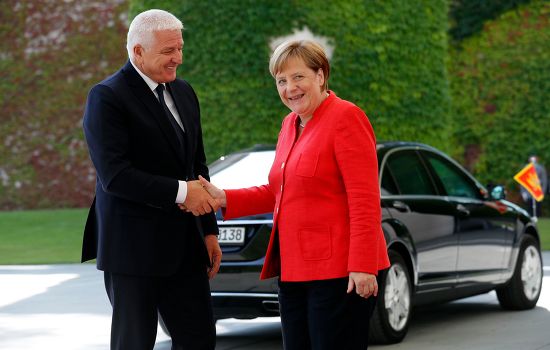 German Chancellor Angela Merkel Shakes Hands Editorial Stock Photo ...