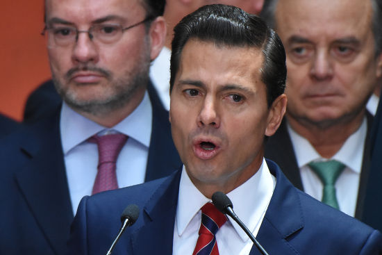 Mexicos President Enrique Pena Nieto Speaks Editorial Stock Photo