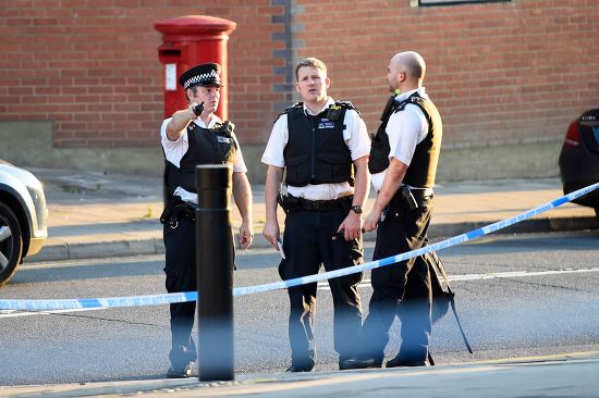 Police Officers Work Behind Police Cordon Editorial Stock Photo - Stock ...