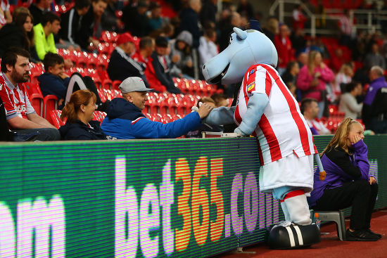 Stoke Mascot Pottermus Greets Fan Editorial Stock Photo - Stock Image ...