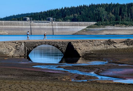 People Cross Over Old Bridge That Editorial Stock Photo - Stock Image ...