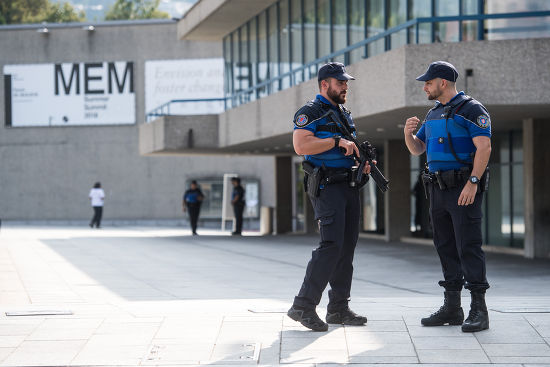 Armed Police Officers Stand Guard During Editorial Stock Photo - Stock ...