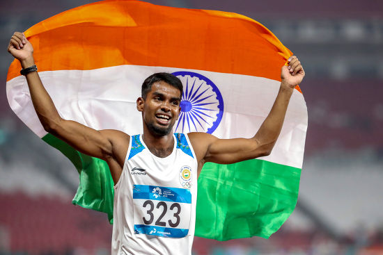 Indias Dharun Ayyasamy Celebrates Winning Silver Editorial Stock Photo ...