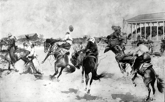 Photograph Showing Bucking Bronco Buckjumping Competition Editorial ...