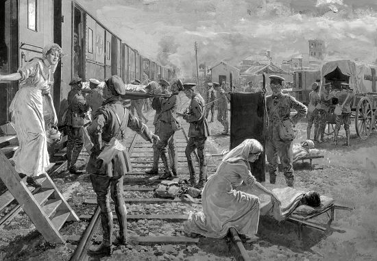 Nurses Rgmc Orderlies Lifting Wounded Soldiers Editorial Stock Photo ...
