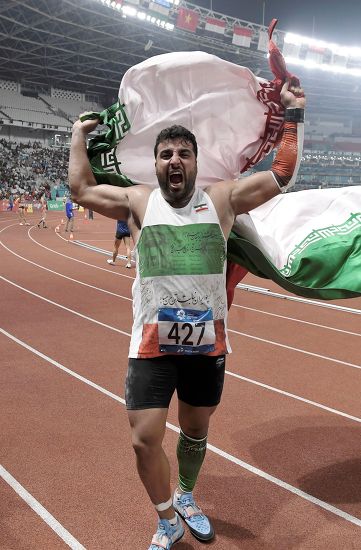 Gold Medalist Ehsan Hadadi Iran Celebrates Editorial Stock Photo ...