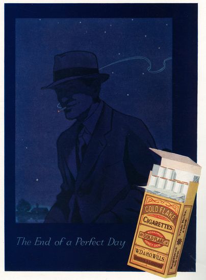Advertisement Gold Flake Cigarettes Moody Illustration Editorial Stock ...