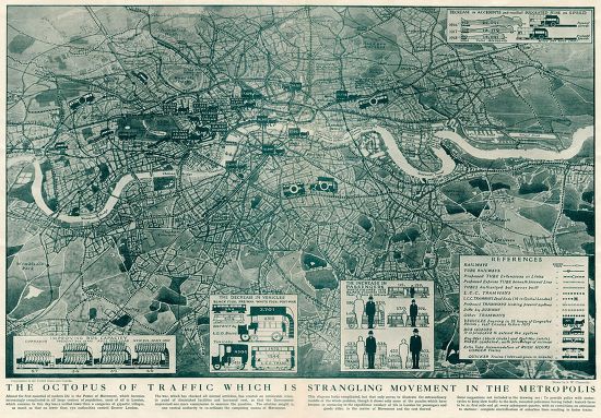 Diagram Showing Map London Movement Commuters Editorial Stock Photo ...