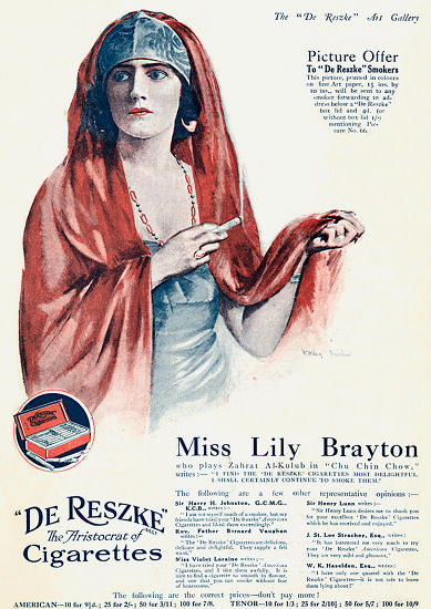 Advertisement De Reske Cigarettes Featuring Actress Editorial Stock ...