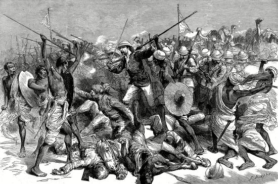 Engraving Showing Death Colonel Frederick Burnaby Editorial Stock Photo ...
