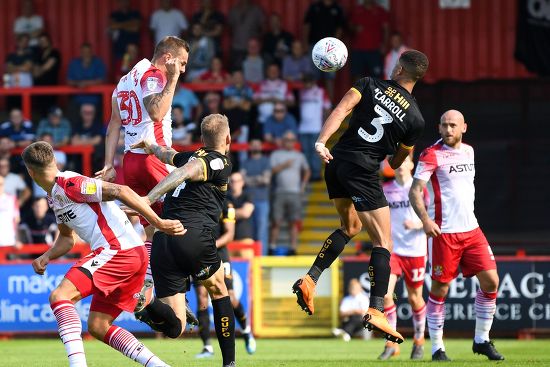 Luke Wilkinson Stevenage Header On Goal Editorial Stock Photo - Stock ...
