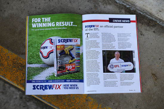 Screwfix Branding Ad Match Day Programme Editorial Stock Photo - Stock ...