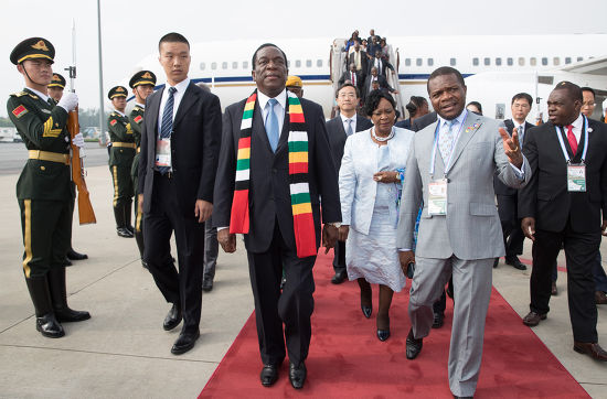 Zimbabwean President Emmerson Mnangagwa Arrives Beijing Editorial Stock ...