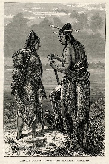 Chinook Tribe Showing Man Woman Carrying Editorial Stock Photo - Stock ...
