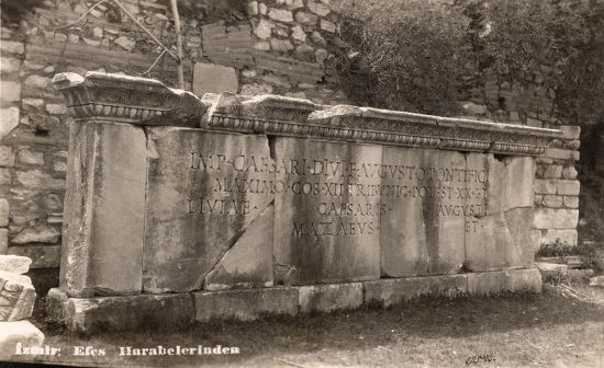 Part Triumphal Inscription Dedicated Augustus Caesar Editorial Stock ...