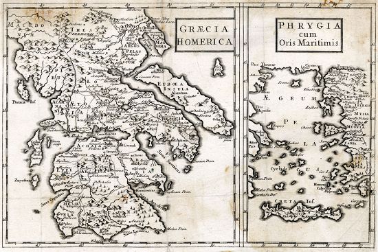 Map Ancient Greece Phrygia Crete Time Editorial Stock Photo - Stock ...