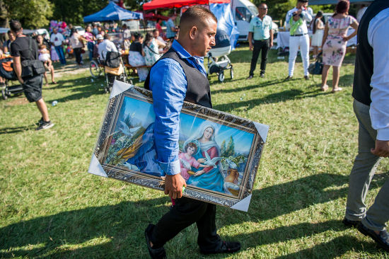 Gypsy Pilgrim Carrying Religious Painting During Editorial Stock Photo ...
