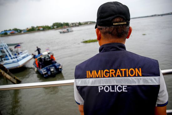 Members Thai Immigration Police Wait Pier Editorial Stock Photo - Stock ...