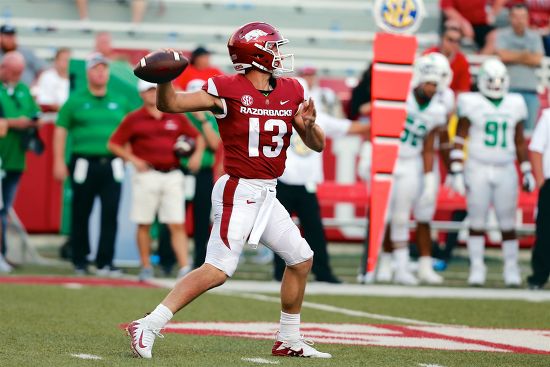 Connor Noland 13 Arkansas Freshman Qb Editorial Stock Photo - Stock ...