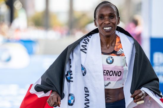 Kenyas Gladys Cherono Celebrates After She Editorial Stock Photo ...