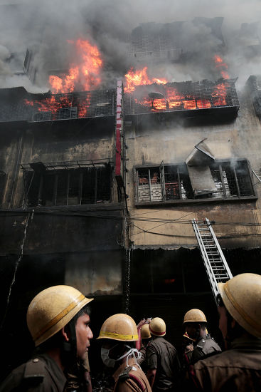 Indian Firefighters Work After Huge Fire Editorial Stock Photo - Stock ...