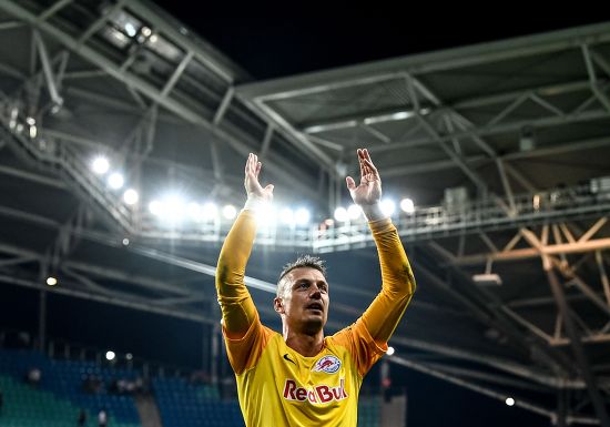 Salzburgs Alexander Walke Celebrates After Uefa Editorial Stock Photo ...