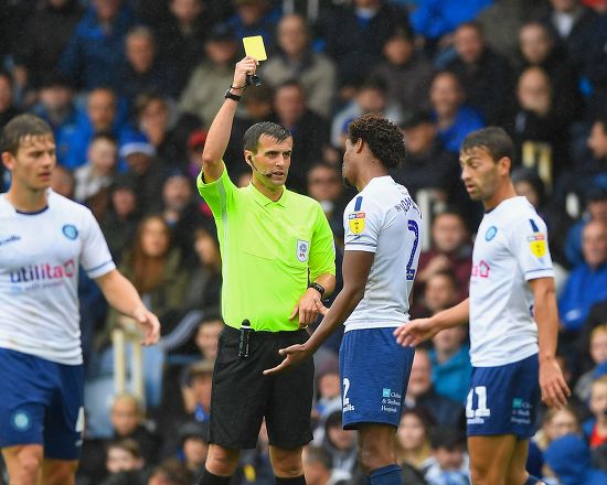 Referee Craig Hicks Gives Yellow Card Editorial Stock Photo - Stock ...
