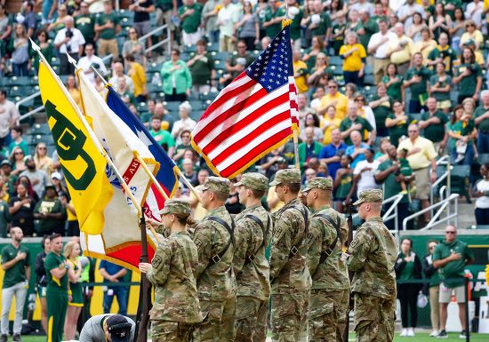 Rotc Hold Flags During National Anthem Editorial Stock Photo - Stock ...