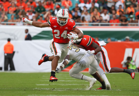 Miami Hurricanes Running Back Travis Homer Editorial Stock Photo ...