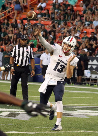 Duquesne Dukes Quarterback Daniel Parr 13 Editorial Stock Photo - Stock ...