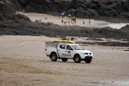 Rnli Lifeguards 4x4 On Sand Langland Editorial Stock Photo - Stock ...