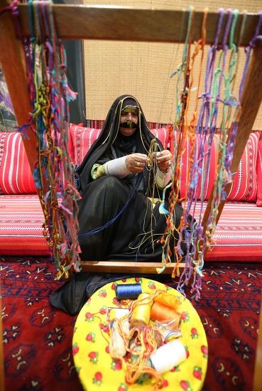 Emirati Women Work On Pieces Handicraft Editorial Stock Photo - Stock ...