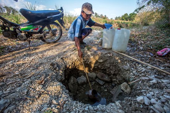 Villager Collect Water Well That Made Editorial Stock Photo - Stock ...