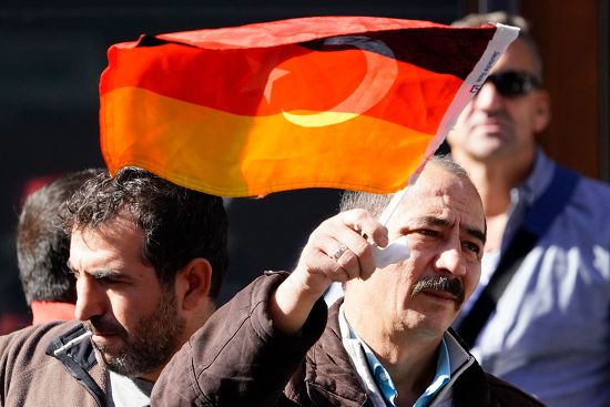 Supporter Waves German Turkish Flag Near Editorial Stock Photo - Stock ...