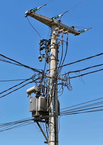Utility Pole Overhead Power Lines Transformer Editorial Stock Photo ...