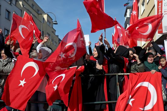 Proturkish Government Demonstrators Wave Turkeys National Editorial ...