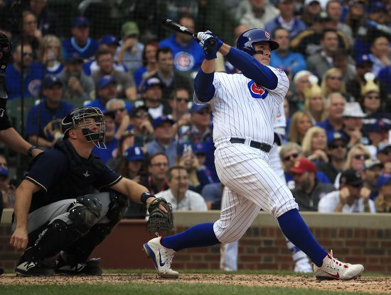 Chicago Cubs Batter Anthony Rizzo Hits Editorial Stock Photo - Stock ...