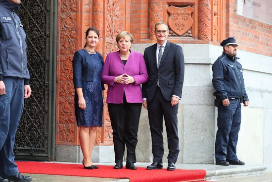 German Chancellor Angela Merkel C Poses Editorial Stock Photo - Stock ...