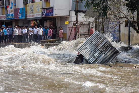 Water Flooded Area Near Dandekar Bridge Editorial Stock Photo - Stock ...