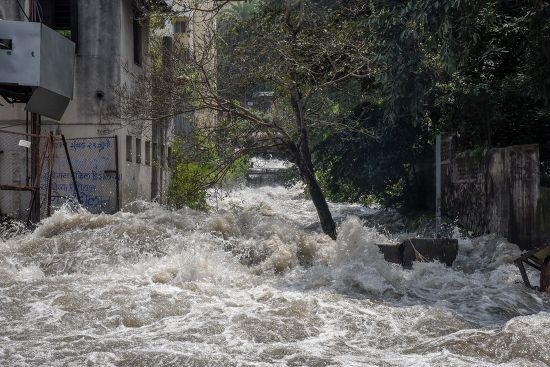 Water Flooded Area Near Dandekar Bridge Editorial Stock Photo - Stock ...