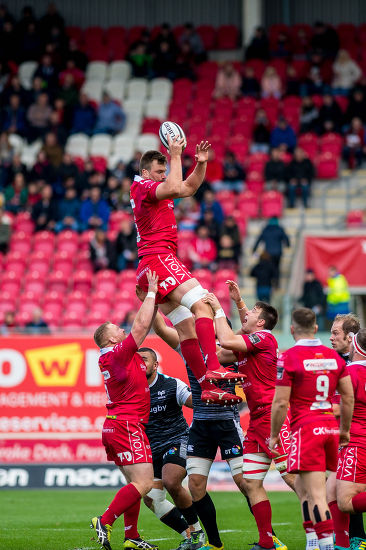 David Bulbring Scarlets Jumps Ball Editorial Stock Photo - Stock Image ...