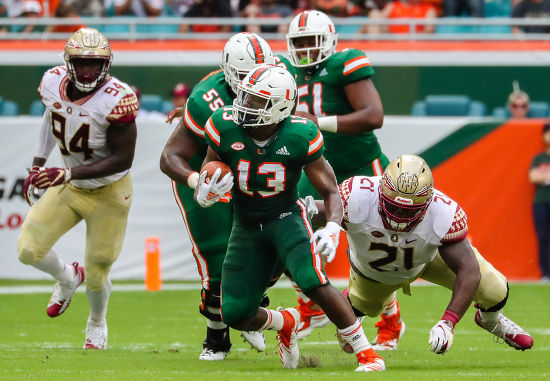 Miami Hurricanes Running Back Deejay Dallas Editorial Stock Photo ...