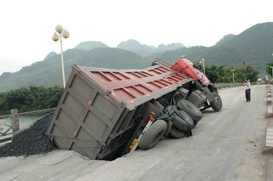 Road Bridge Collapsed Under Overloaded Truck Editorial Stock Photo ...