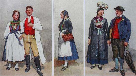 People Traditional Costumes Fashion Clothes Germany Editorial Stock ...