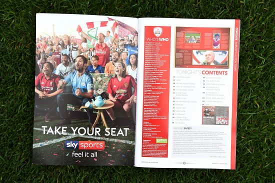 Sky Sports Advert Match Day Programme Editorial Stock Photo - Stock ...
