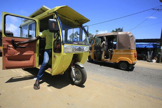 Electric Threewheeler Taxi Solar Panels On Editorial Stock Photo ...