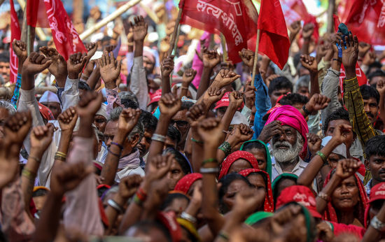 Indian Tribal Community People Shout Slogans Editorial Stock Photo ...