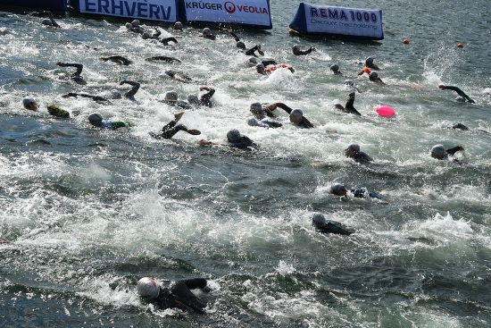 Swimmers Jumping Start Line Editorial Stock Photo - Stock Image ...