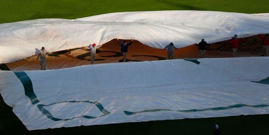 Grounds Crew Roll Tarp After Brief Editorial Stock Photo - Stock Image ...