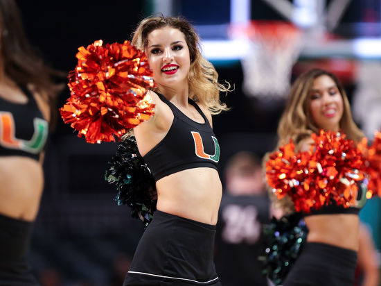 Miami Hurricanes Cheerleaders Perform During Ncaa Editorial Stock Photo ...